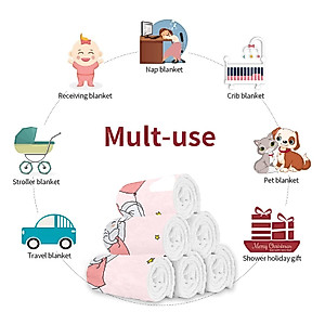 Elephant Flying Balloon Personalized Monogramed Baby Shower Blanket for Baby Girl Boy, Custom Name Soft Warm Newborn Throw Blanket 30X40 in