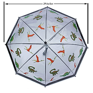 Foxfire for Kids Clear Dome Umbrella (Black Dinosaurs)