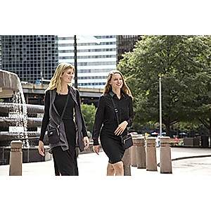 Travelon Women's Anti-Theft Tailored Convertible Crossbody Clutch, Onyx, One Size