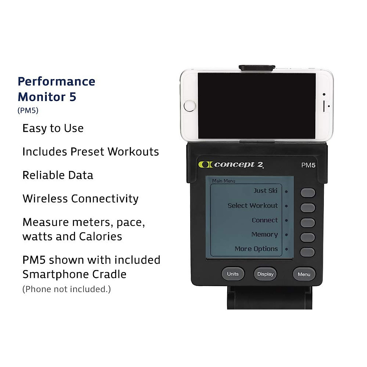 Concept2 SkiErg Indoor Ski Machine with PM5 Monitor | Adjustable Air Resistance with Garmin HRM-Dual Heart Rate Monitor | ANT+ and Bluetooth Connectivity with Signature Series Resistance Band