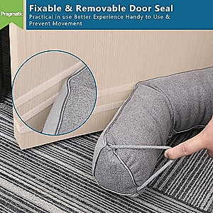 Anze Under Door Draft Stopper 40 inch Triangular Heavy Duty Draft Blocker Bottom Seal Noise Air Guard for Doors and Windows, Gray