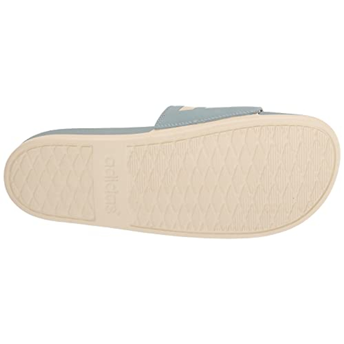 adidas Unisex Adilette Comfort Slide Sandal, Magic Grey/Wonder White/Gold Metallic, 12 US Women