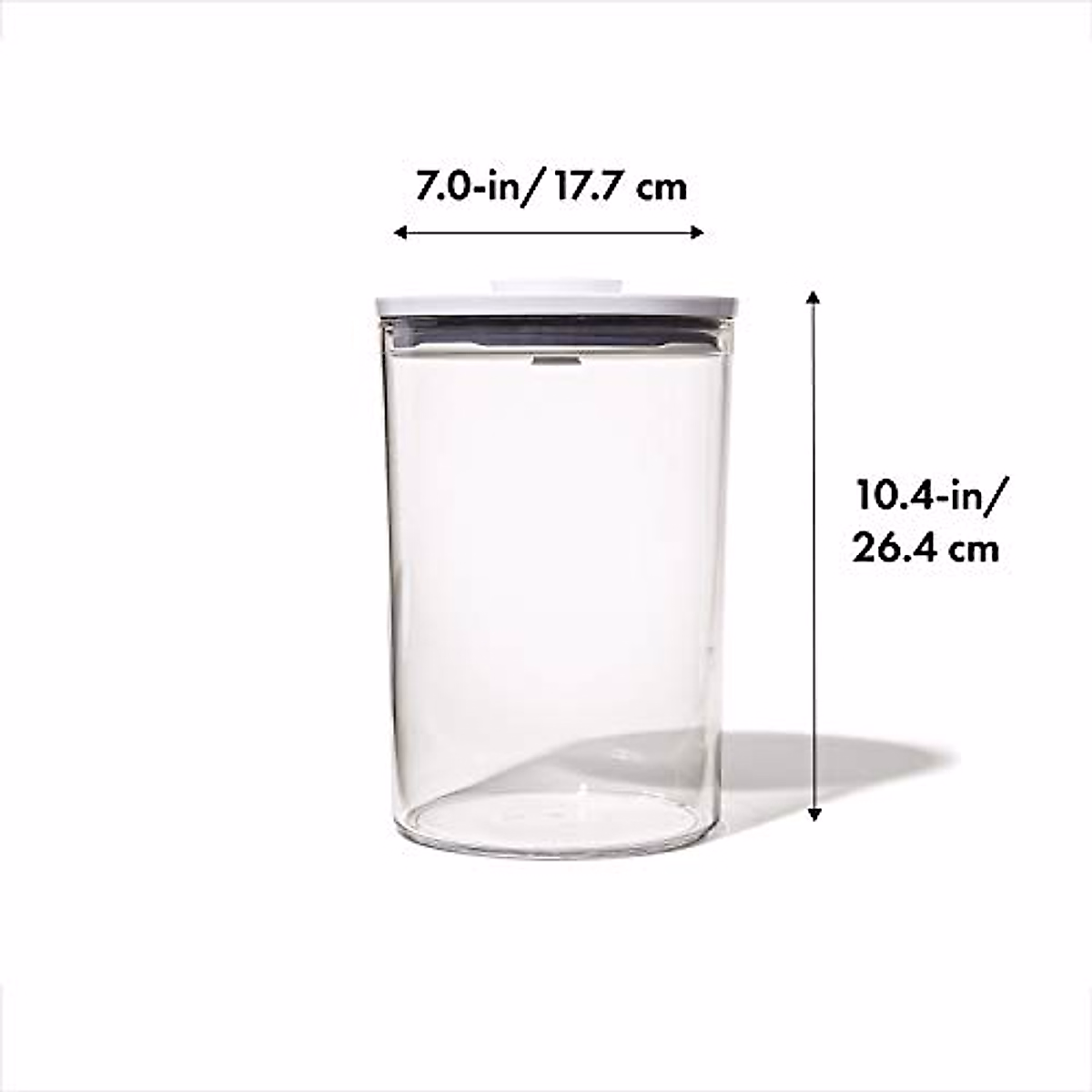 OXO Good Grips Round POP Container – Large (5.2 Qt) for flour, sugar, cereal and more | Airtight Food Storage | BPA Free | Dishwasher Safe | Clear Body