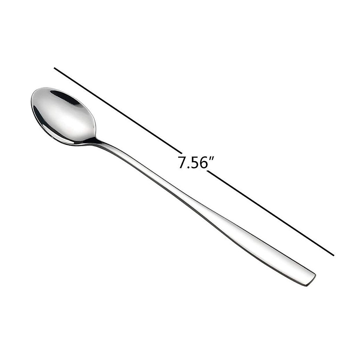 HOMMP Long Handle Iced Tea Spoon, Stainless Steel Ice Cream Spoon, Set of 16