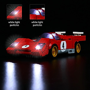 LMTIC Led Lighting Kit for Lego Speed Champions 1970 Ferrari 512 M 76906 Toy Building Kit Light Set Compatible with Lego 76906(NOT Included The Lego Sets)
