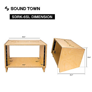 Sound Town 6U Space Baltic Birch Plywood Angled Desktop Turret Studio Equipment Rack (SDRK-6SL)