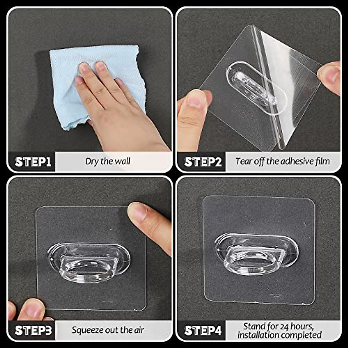 14 PCS Spray Bottle Holder Adhesive Bottle Hooks Clear Spray Bottle Hooks Shower Curtain Rod Holder Wall Mount Utility Hooks Decorative Shower Curtain Hooks for Kitchen Home Bathroom Accessories