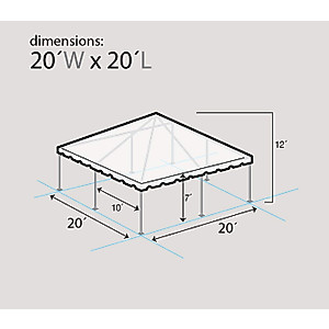 TentandTable 20' x 20' West Coast Frame Canopy Tent, White Translucent, Indoor/Outdoor, 33-80 Person, for Parties and Vendor Events, Heavy Duty, Waterproof Vinyl Tents, Commercial, Residential Use