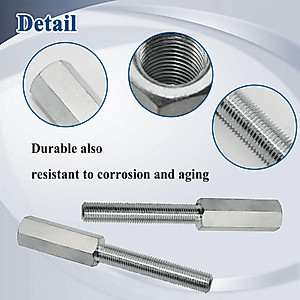 Ebrmeiwo 2 Pcs 1290 Shock Extension, Length of Shock Extension is 3", Thread Size 3/8-24 Inch, Replace The Vehicle Extension Shock, Silver Gloss