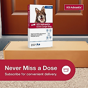K9 Advantix Flea, Tick & Mosquito Prevention for Dogs Over 55 lbs. | Flea Drops for Extra Large Dogs | Apply Monthly | 2 Treatments