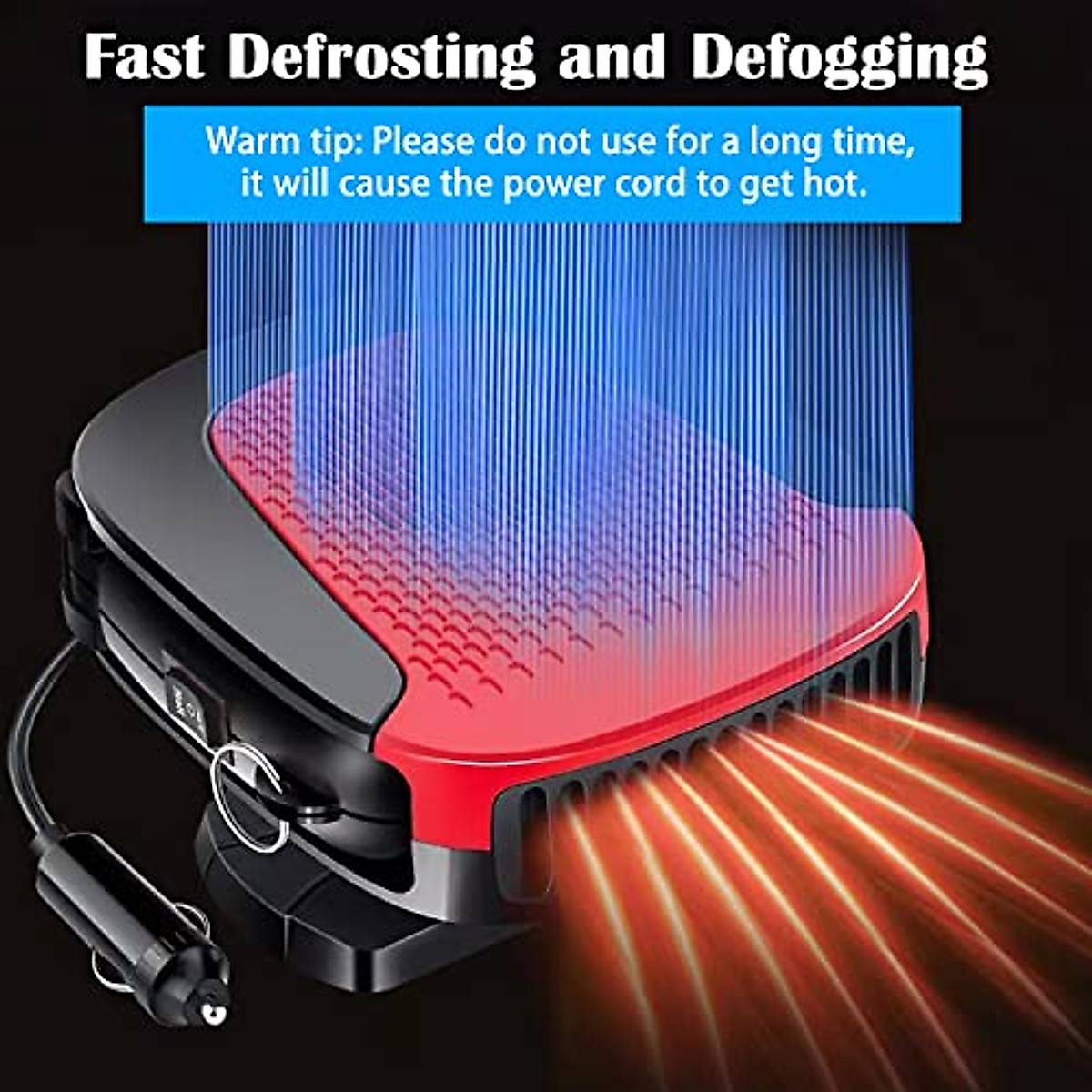 Car Heater, Portable Car Heater 12V 150W Car Windshield Defogger Fast Heating & Cooling Fan 2 in 1 Modes Fast Demisting Defroster for Cars SUV Truck and Trailer (Red1)