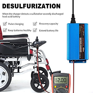 24V 5Amp Smart Automatic Battery Charger, Portable Battery Maintainer with XLR Connector for Car Boat Lawn Mower Marine Scooter Wheelchair Motorcycle eBike