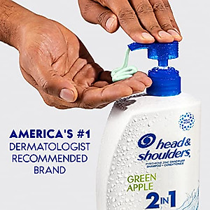 Head and Shoulders 2 in 1 Dandruff Shampoo and Conditioner, Anti-Dandruff Treatment, Green Apple for Daily Use, Paraben Free, 32.1 oz, 2 PACK
