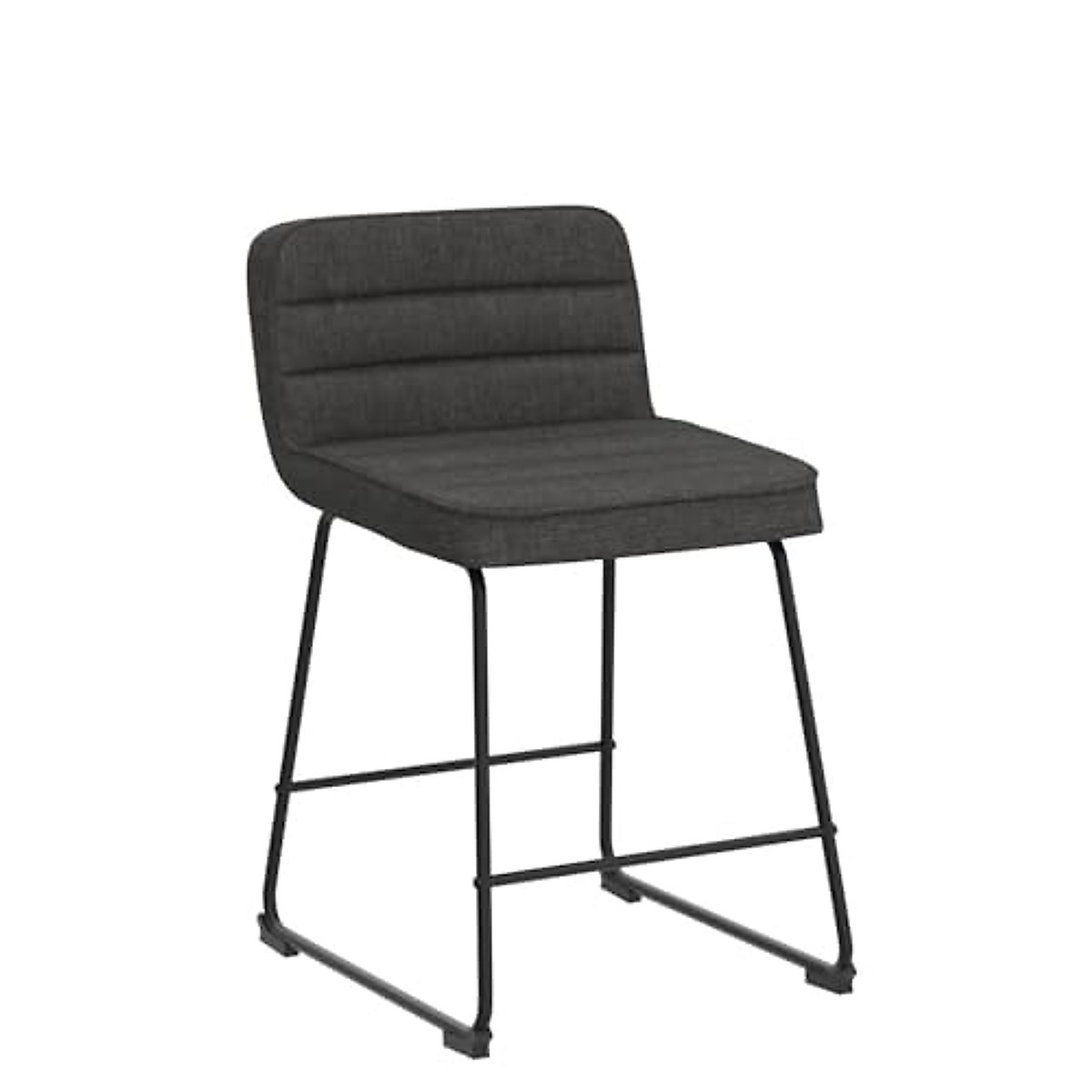 Signature Design by Ashley Nerison 26" Modern Upholstered Counter Height Bar Stool, 2 Count, Dark Gray