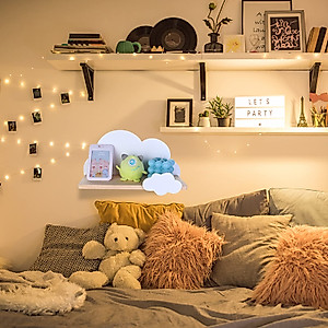 Haomian Cloud Shelves for Children’s Nursery Or Bedroom - Kids Nursery Room Shelves,Floating Bedroom Baby Book Shelf Storage Shelf, Cloud Floating Wooden Shelf Wall Decoration,White