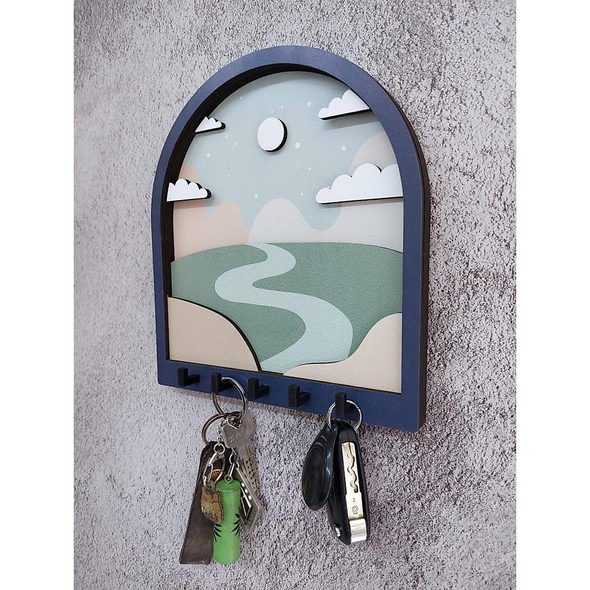 Cartoon Key Holder, Fairy Key Holder, Fairy Tale Layered Wood Art, Dimensional Wood Art Key Holder, Modern Key Rack, Fairy Scenery Wall Art, Entryway Organizer, Abstract Wall Decoration