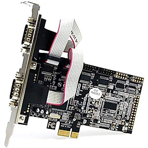 StarTech.com 4 Port Native PCI Express RS232 Serial Adapter Card with 16550 UART - Low Profile Serial Card (PEX4S553), Green