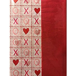 Valentine Tissue Paper Gift Wrapping Pink Red Hearts, 3-pk Set