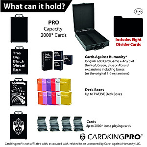 The Big Black Metal Box (PRO Edition) | Case Is Compatible With Magic The Gathering, MTG, All Standard Card Games (Game Not Included) | Includes 8 Dividers | Fits up to 2000 Loose Unsleeved Cards