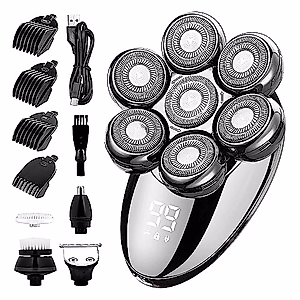 Head Shavers for Bald Men,Upgrade 5 in 1 Electric Razor Head Shaver,7D Blad Head Shaver with Nose Hair Trimmer,Hair Clippers,IPX6 Waterproof,Anti-Pinch,USB Rechargeable