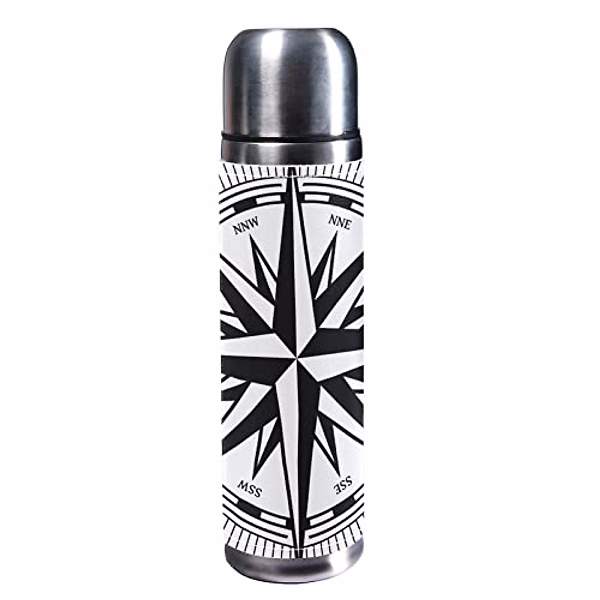 sdfsdfsd 17 oz Vacuum Insulated Stainless Steel Water Bottle Sports Coffee Travel Mug Flask Genuine Leather Wrapped BPA Free, Drawing Hand Compass