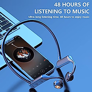Wireless Bluetooth 5.3 Bone-Conduction Headphones Wireless Earbuds Bluetooth Headset Sport, 3D Stereo Sound,Long Standby Time Compatible with iOS & Android