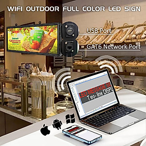 P6 Outdoor Full Color 40'' x 18'' Scrolling LED Display with High Resolution High Brightness images Video led Sign for Advertising (40x18 inch)