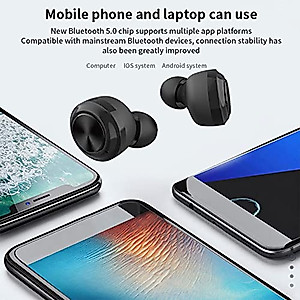 Wireless Earbuds Bluetooth 5.0 Headphones, in Ear Ultra-Mini Headset Built-in Microphone HD Calls, IPX5 Waterproof Immersive Premium Sound Stereophones Sports Earbug with Charging Case