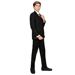 Gioberti Boy's Formal 7 Piece Suit Set, Black, Size 7