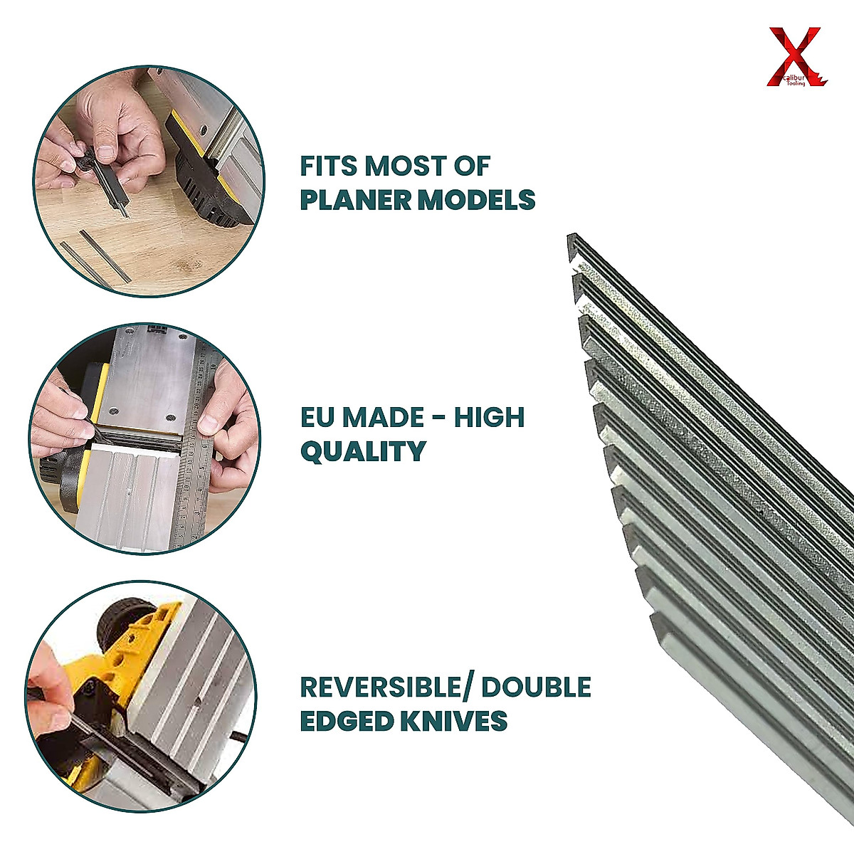 Fits Black & Decker 7696, 79-699, Makita D-16966 Planer Blades, 3-1/4" HSS Jointer Knives, Made by Xcalibur Tooling - Pack of 2