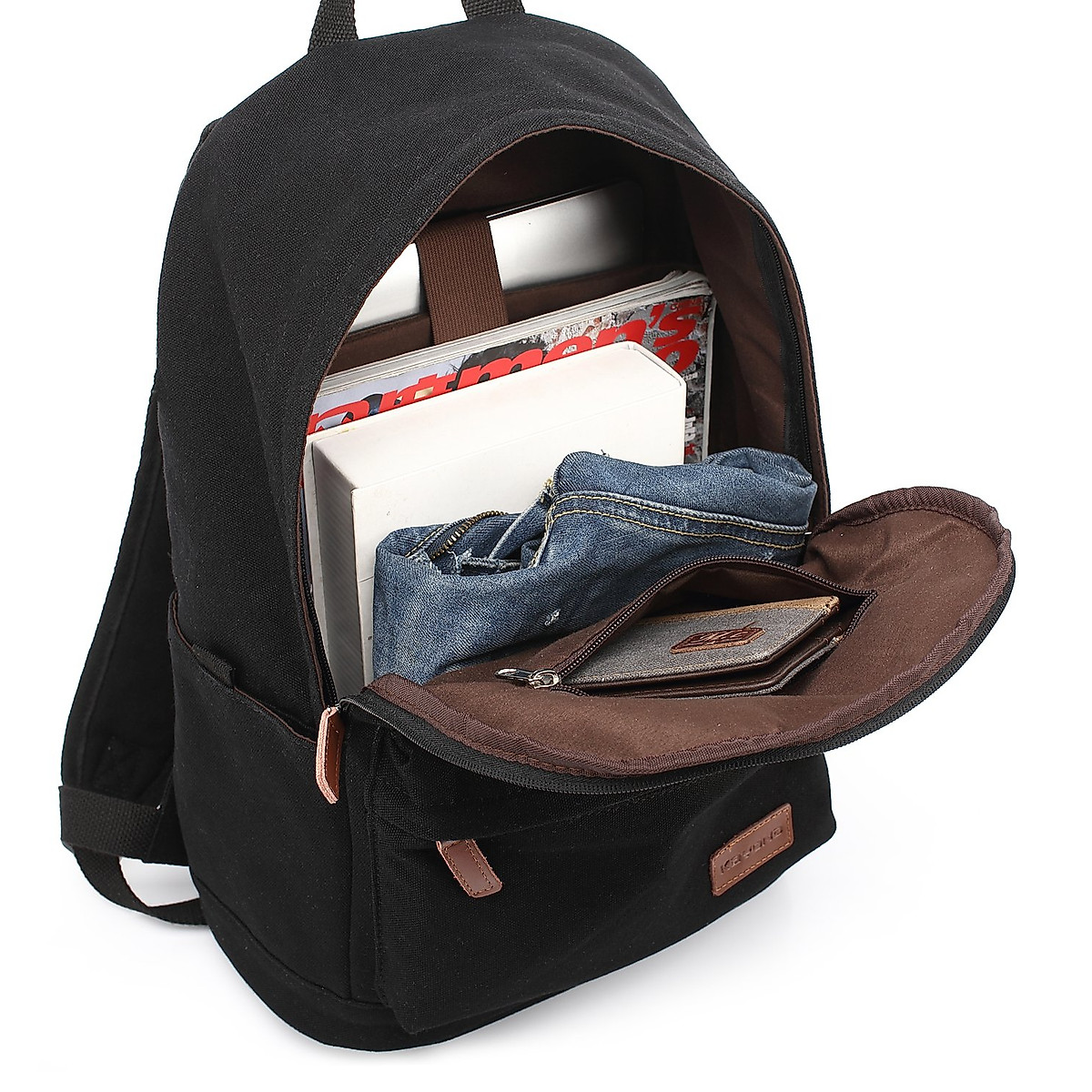 KAYOND Casual Style Lightweight canvas Laptop Bag/ Durable Travel backpacks /Rucksack for Men&Women/Fashion Backpack Fits 15 inch Notebook (Brown)