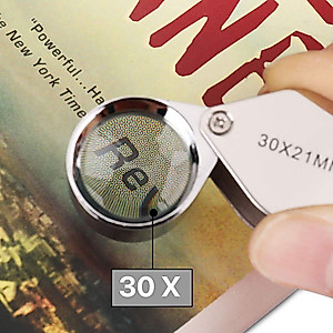KINGMAS Pocket Jewelry Loupe 30x 21mm Jewelers Eye Magnifying Glass Magnifier