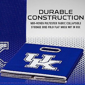 Franklin Sports NCAA Kentucky Wildcats Collapsible Storage Bin - Made to Fit Storage Bin Shelf Organizers - 10.5" x 10.5"