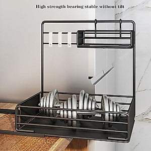 SLDMJFSZ Under Sink Organizers and Storage, 2 Tier Slide Out Kitchen Cabinet Organizer Sturdy Bathroom Storage, with Hook,White