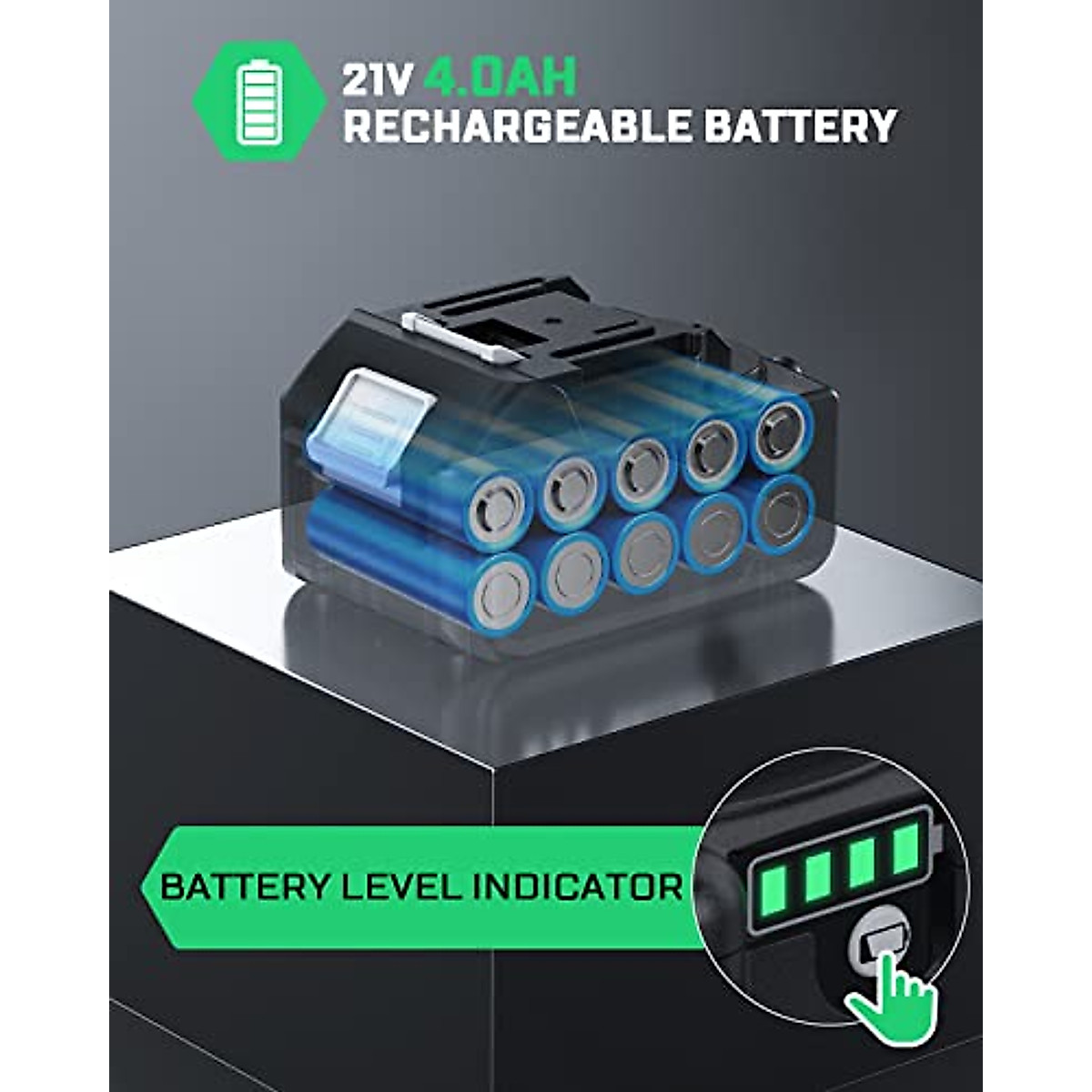 Avhrit Impact Wrench with a Battery, 650Nm/479ft-lbs Impact Wrench 1/2, Cordless Compact Impact Wrench, Brushless Impact Driver Kit for Car Tires Home