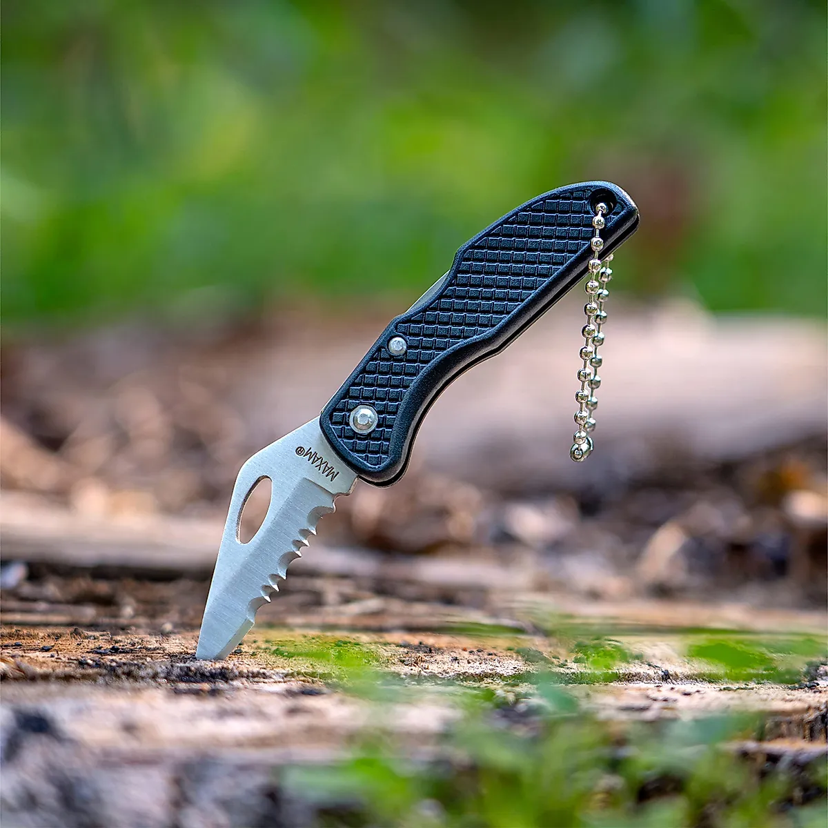 Maxam Falcon IV Lockback EDC Serrated Stainless Steel Knife, Small Folding Knife, Blade Length 1 7/8 Inch