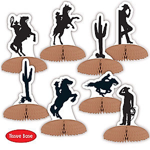 Western Silhouette Mini Table Centerpieces Pack of 2