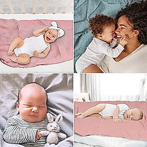 Baby Muslin Swaddle Blankets - Baby Swaddle Blanket for Baby Girl and Baby Boy, Soft Organic Bamboo Cotton Muslin Blanket, Light Breathable, Swaddle Wrap Receiving, 2 Pack, 47 x 47 Inches