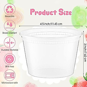 100 Sets Plastic Food Containers with Lids 16 oz Deli Storage Containers Disposable Soup Containers with Airtight Lids Leakproof Round Clear Takeout Container, Microwave Dishwasher Freezer Safe