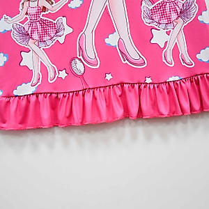 MSSmile-FANKID Girls Bar-Bie Costume Pink Bar-Bie Dress Girls home wear casual dress (4-5Year/120cm,Rose)