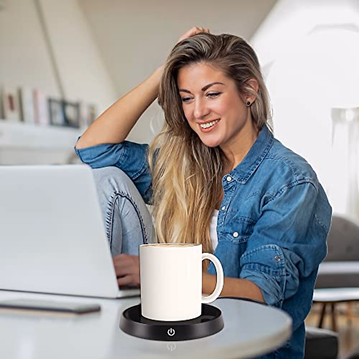 Coffee Mug Warmer, Coffee Warmer for Desk, Coffee Cup Warmer with 3 Temperature Settings & 4 Hours Auto Shut Off, Electric Beverage Warmer for Tea Milk and Cocoa
