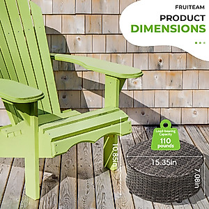 FRUITEAM Patio Ottoman Wide Wicker Footstools, Outdoor Small Rattan Table Weather-Resistant Resin Barrel Storage Basket Outdoor Indoor Use