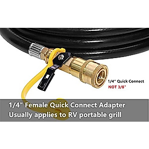 DOZYANT 6 Feet Quick Connect Propane Hose with Regulator Replacement for Olympian 5100, 5500 RV Grill Parts and Other Low Pressure LP Gas Grill, Heater, 1/4" Female Quick Connect Adapter x Acme Nut