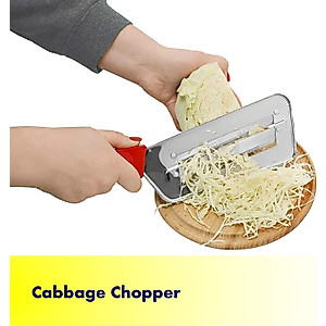 YukaBa Cabbage Kitchen Knife Slicer Chopper Shredder Sauerkraut Cutter Coleslaw Grater (Red-A)