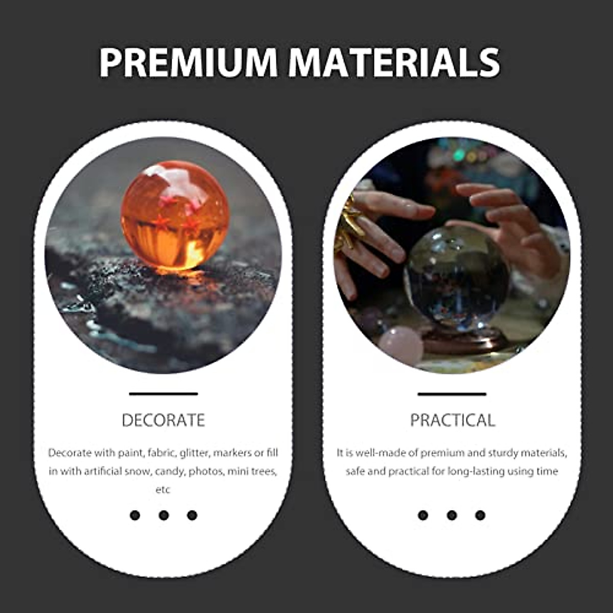 YARNOW 10 Pcs DIY Snow Globe 2.4 Inch Plastic Snow Globe with Screw Off Cap Empty Fillable Water Globe Keepsake Snow Globe for DIY Crafts Home Decoration