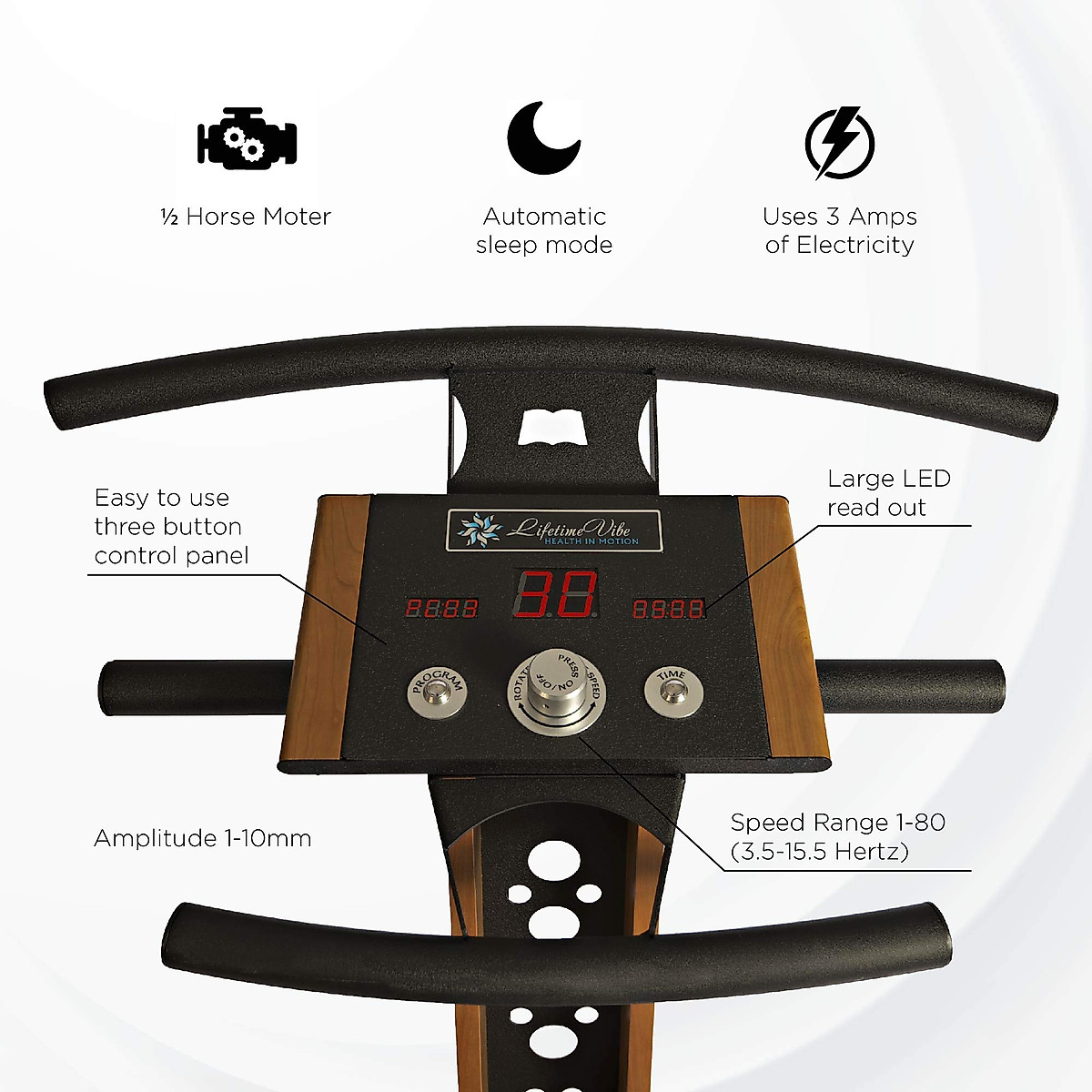 LifetimeVibe Whole Body Vibration Plate, Vibration Machine for Exercise, Athletes, Seniors, Chiropractors