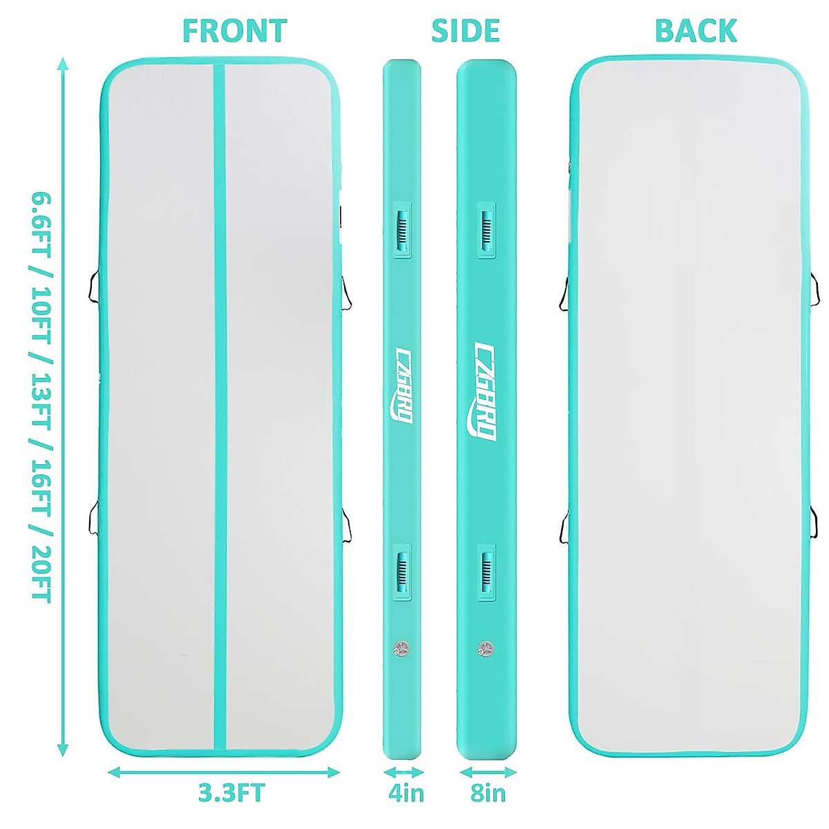 Tumbling Track Mat 10FT 4 Inch Thickness Inflatable Gymnastics Mats Air Mat Tumble Track, Air Floor Training Mats with Air Pump for Kids Gym Home Use Cheerleading Yoga