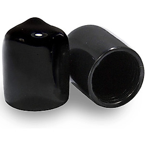 Made in USA Prescott Plastics 3/4" - 0.75" Inch Rubber Hole Plugs Round Black Vinyl End Cap, Flexible Pipe Post Rubber Cover, Glide Protection Furniture (Pack of 4)
