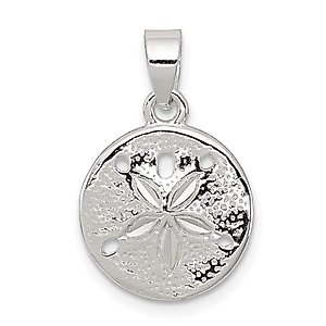 Sterling Silver Polished Sand Dollar Pendant QQC8706