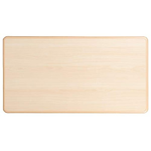 Flash Furniture 23.625"W x 47.25"L Rectangular Natural Plastic Height Adjustable Activity Table Set with 4 Chairs